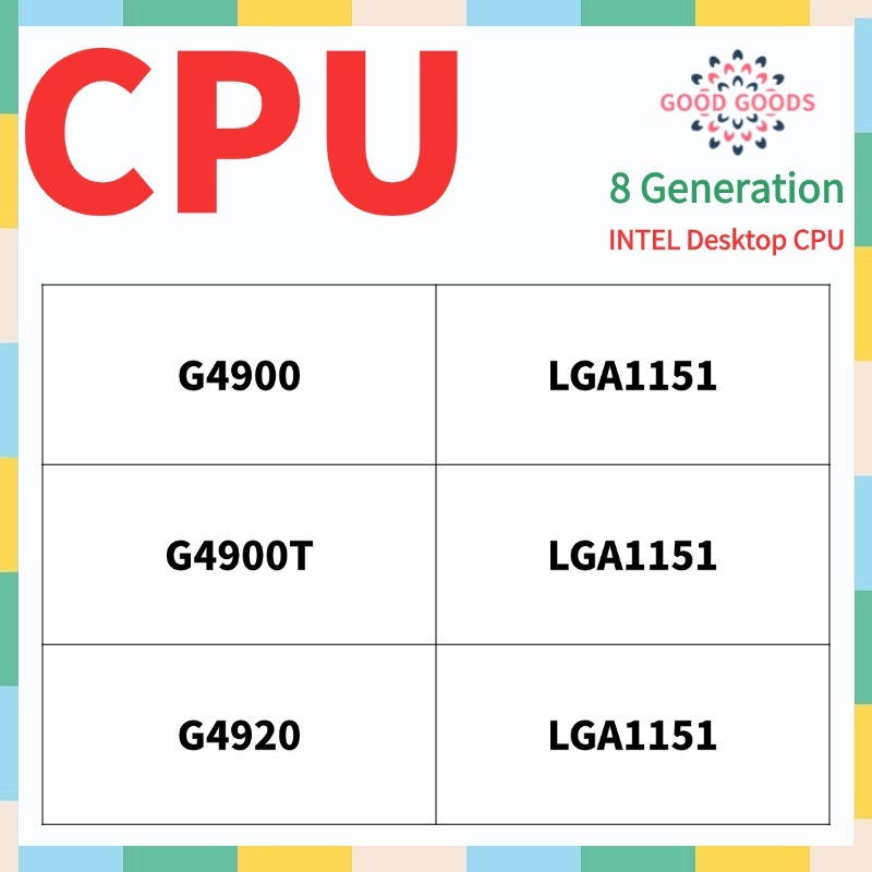 G4900 G4900T G4920 8th generation INTEL Celeron Desktop CPU LGA1151 ...