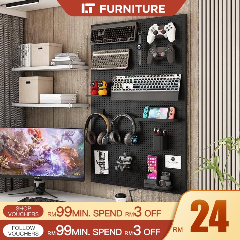 Pegboard Rack Pegboard Wall Office Table Organizer Rack DIY Wall Board ...