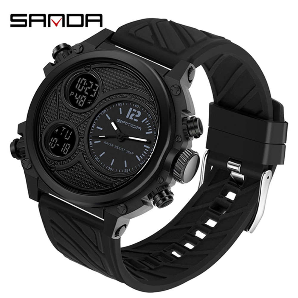 SANDA LED Sport Digital Watches 50m Waterproof Electronic Wristwatch ...