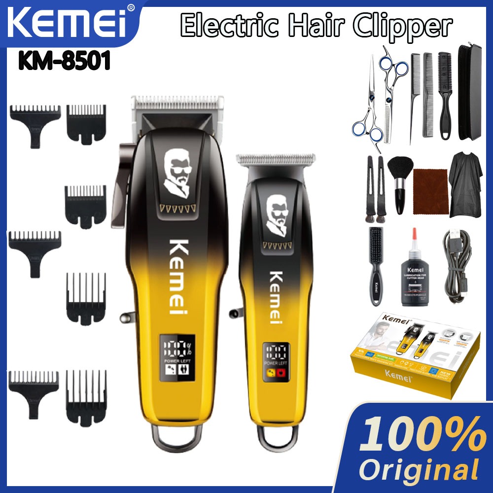 Original Kemei Electric Hair Clipper Set Cordless Shaver Men Beard ...