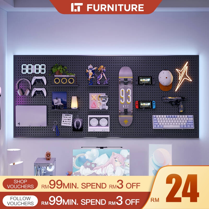 Pegboard Gaming Table Organzier Display Rack Perforated Display Board ...