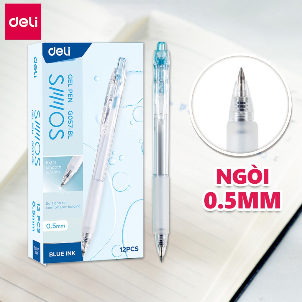 Deli Gel Pen G057 0.5mm Blue Ink Pen Smooth Writing | Shopee Malaysia