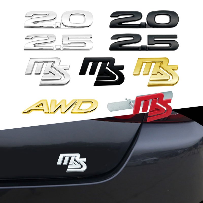 2.0 2.5 AWD Letter Logo Car 3D Metal Sticker Rear Trunk Badge Front ...