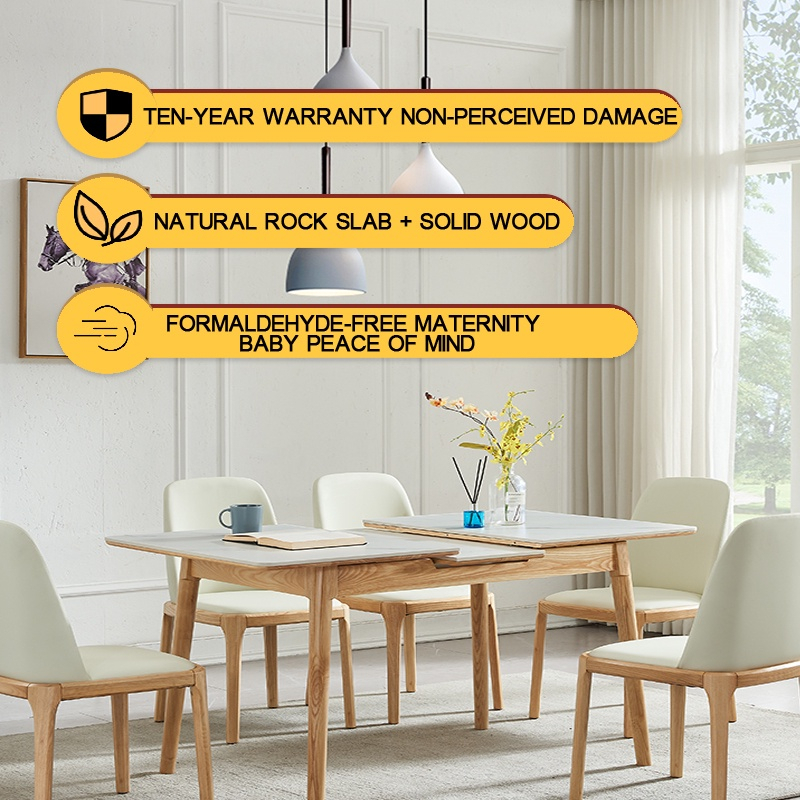 KK Extendable All Solid Wood Sintered Stone Set Long Marble BTO ...