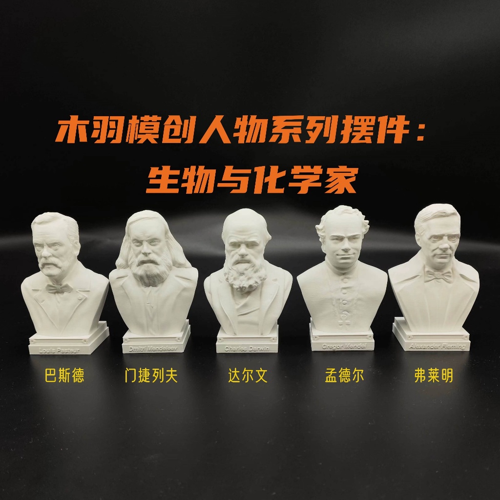 Darwin Mendel Pasteur Mendeleev Fleming Head Sculpture Bust Craft ...