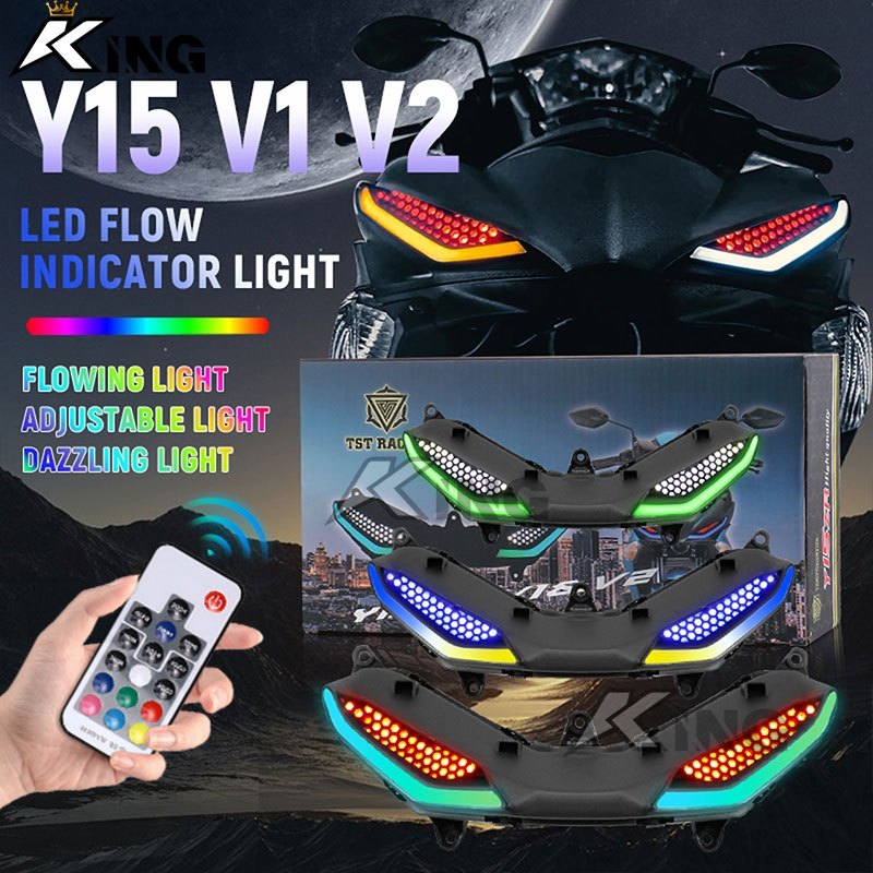 Y15ZR V1 V2 RGB PILOT PARKLIGHT LAMPU LED REMOTE CONTROL WITH RUNNING SIGNAL LIGHT MATA GABAN ...