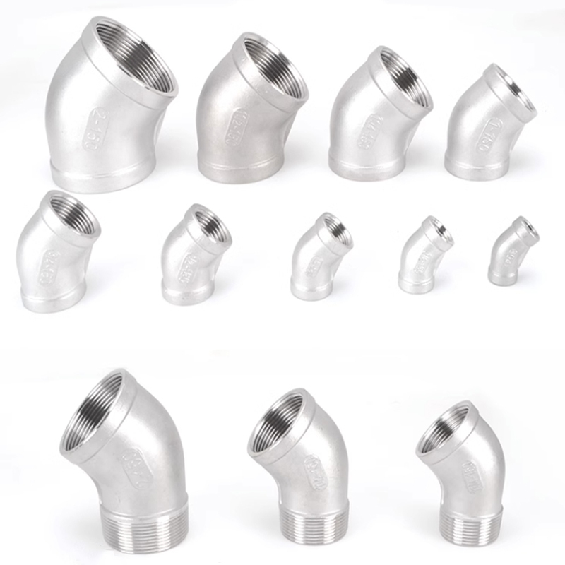 【SYH】304 Stainless Steel Male Threaded Elbow Female Connector 45 Degree ...