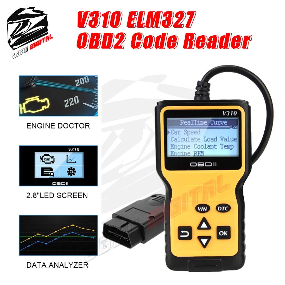 V310 Code Reader Scanner for Yamaha Honda Car Motorcycle Engine ABS Clearing Fault Detector ...