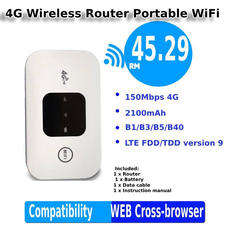 【Stock In Malaysia】4G Pocket WiFi Router 150Mbps 4G Wireless Router ...