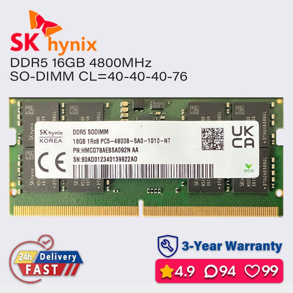 SK Hynix ddr5 8gb 16gb 32gb 4800mhz sodimm laptop memory ram 38400 pc5 | Shopee Malaysia