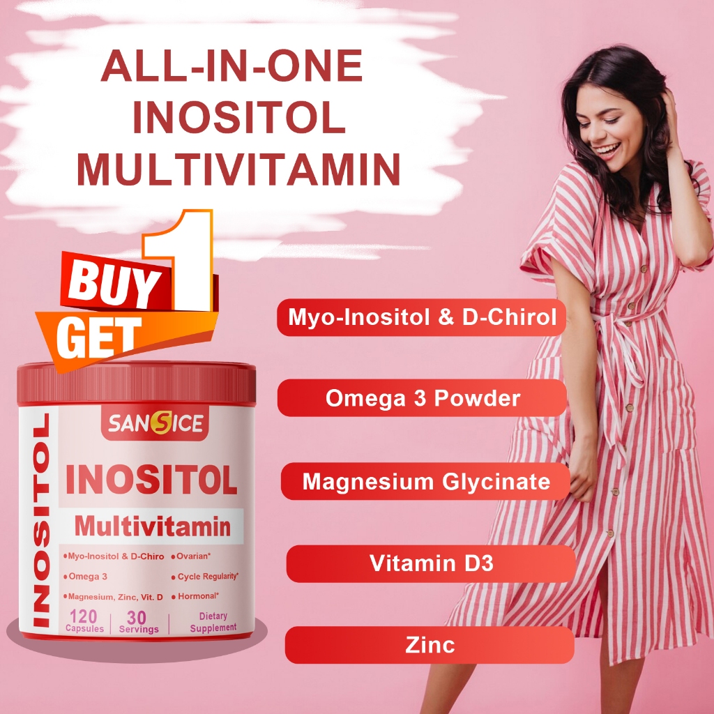 Inositol Multivitamin,2000mg Myo-Inositol, with Omega 3 for Women,120 ...
