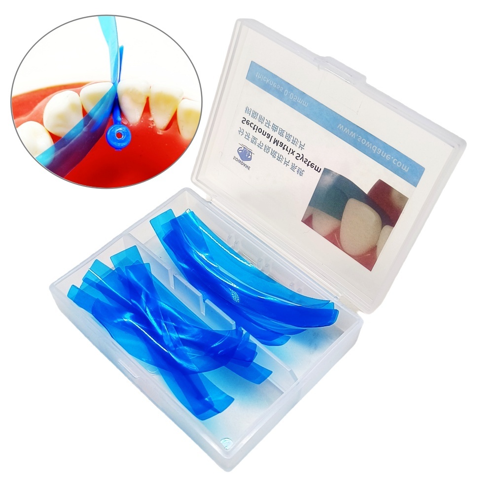 Dental Contoured Anterior Matrix Blue Transparent Anterior Polyester ...