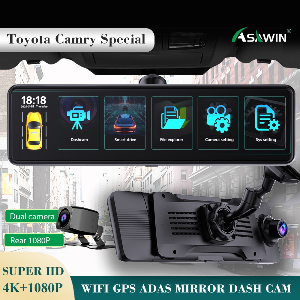 Asawin H109 4K WIFI for Toyota Camry 2006 -2024 Rear View Mirror ...