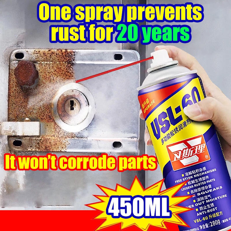 Metal rust remover Lubricant 450ML Rust remover Anti rust spray anti ...