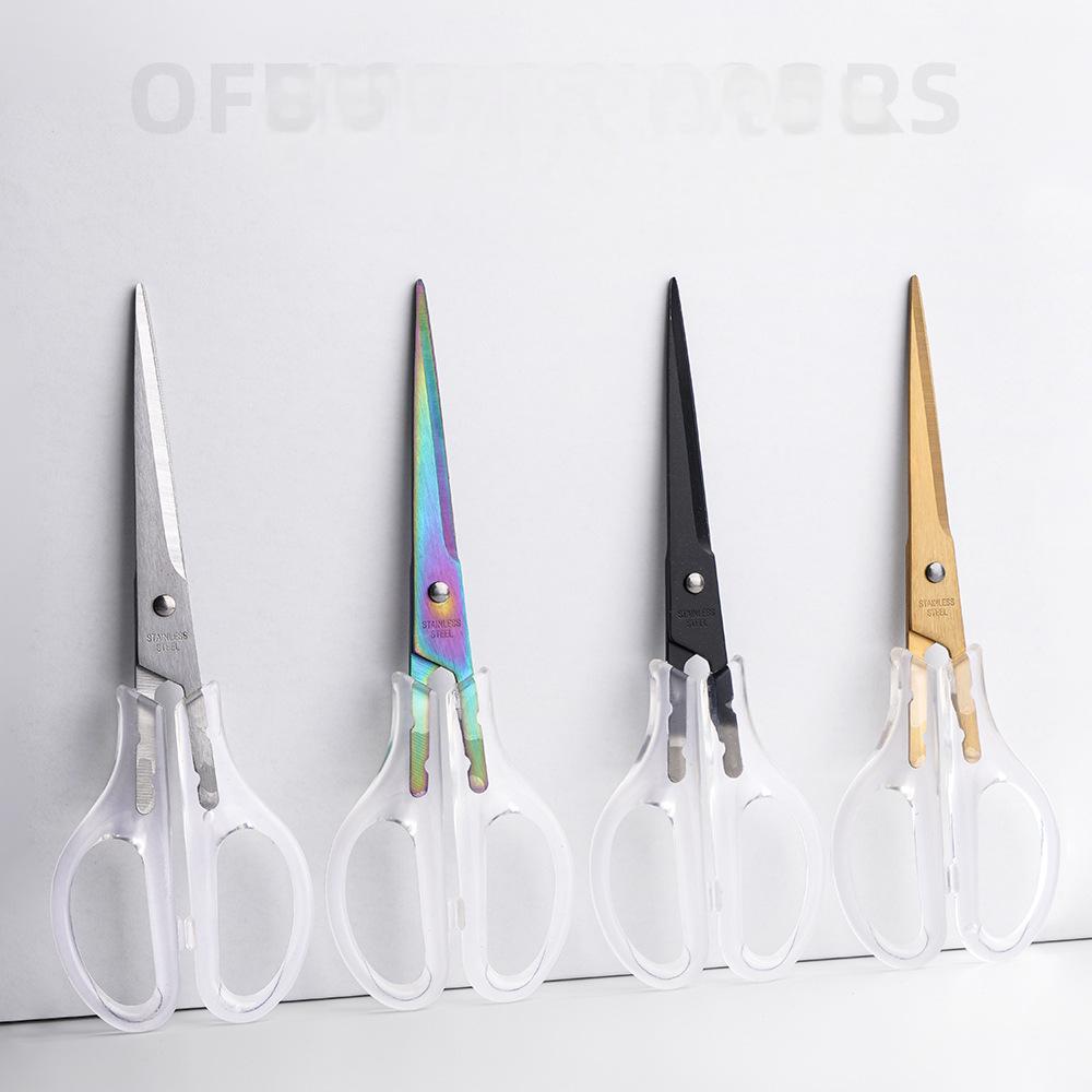 Office Scissors Small Scissors PVC Transparent Handle DIY Handmade ...