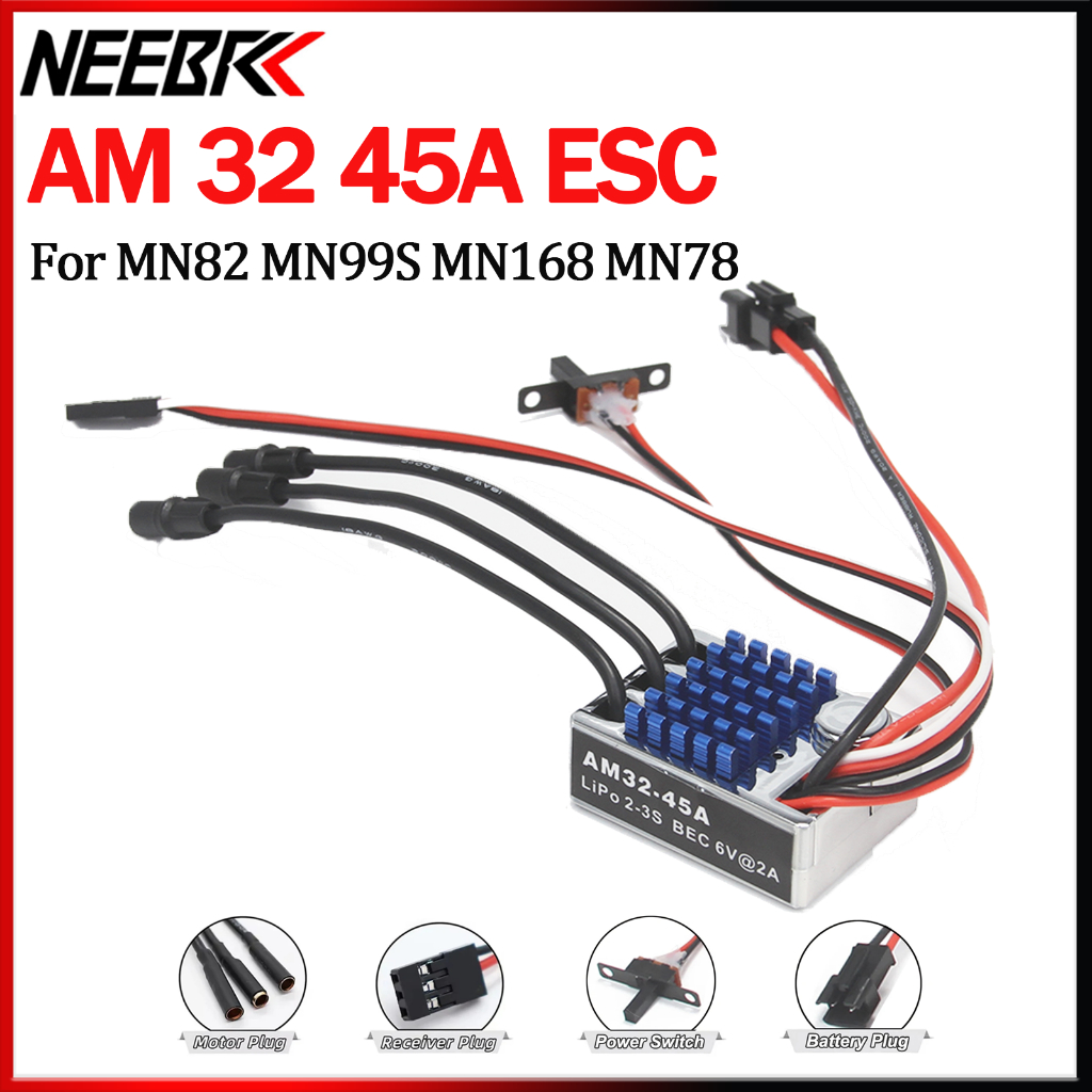 NEW NEEBRC AM32 45A Brushless ESC Outrunner Waterproof ESC 2-3S For 1/ ...