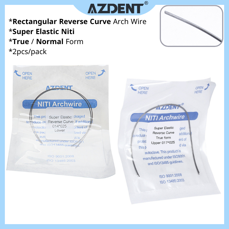 AZDENT Dental Reverse Curve Rectangular Arch Wires Super Elastic NITI ...