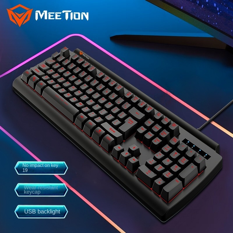 Meetion MEETION K9000 Mechanical Feel Keyboard Built-in Metal Iron ...