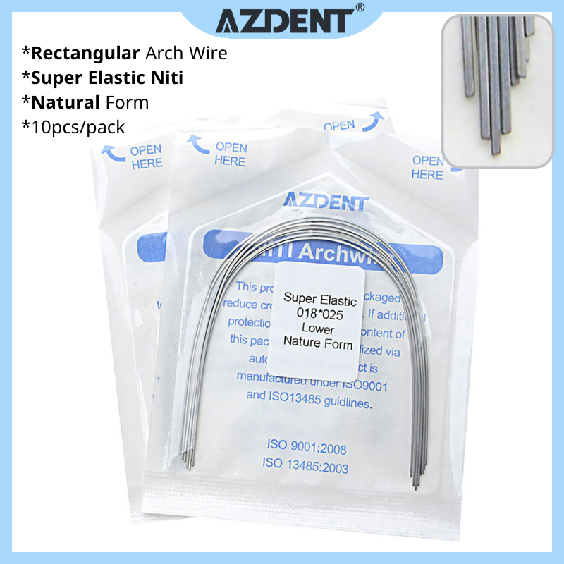 Super Elastic Niti Rectangular Arch Wire Natural Form 10pcs/pack AZDENT | Shopee Malaysia