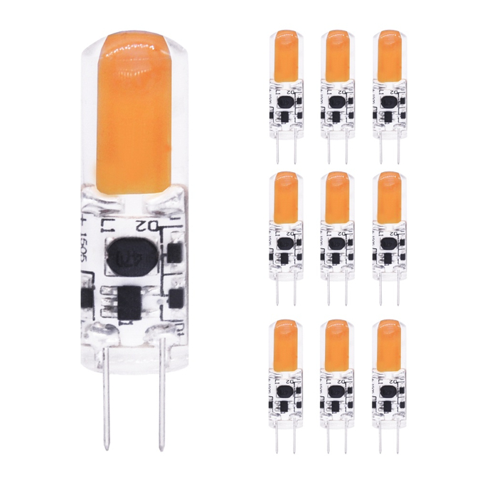Pack of 10,SINCELIGHT Mini G4 LED COB Lamp 12V AC DC 2W 2700K Replace ...