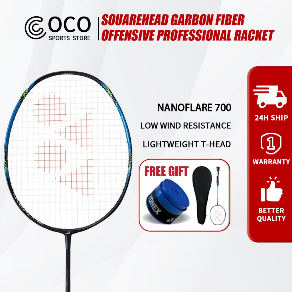 Original YONEX NANOFLARE -700 4U Full Carbon Single Badminton Racket 26-30Lbs with Free Bag ...