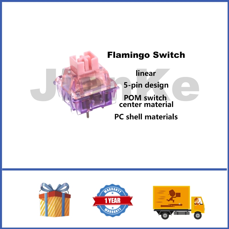 EPOMAKER Flamingo Switch Set Linear Factory Lubed Switch POM Stem Dual Spring PC Housing ...