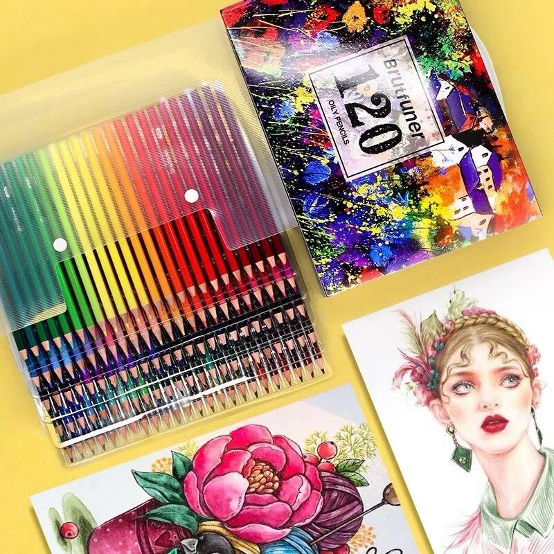 48/72/120/180 Oil Colored Pencils Set Brutfuner Oil Colour Pencils Pre ...