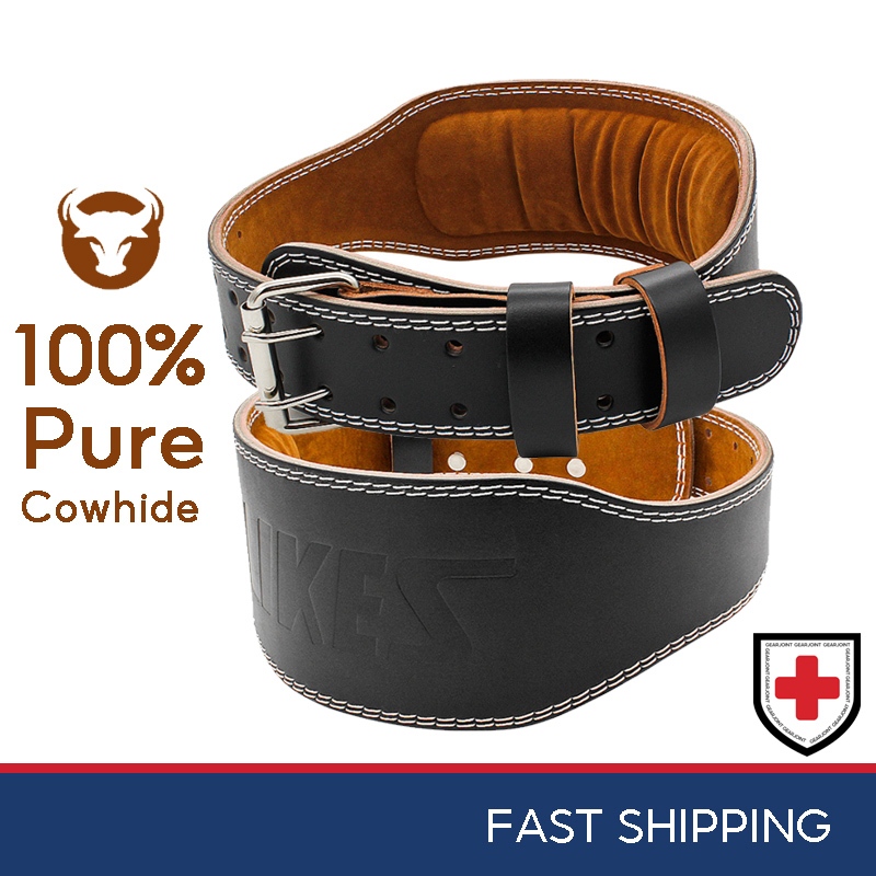 Fitness Weight Lifting Belt,100% Pure cowhide Leather Belts, Adjustable ...