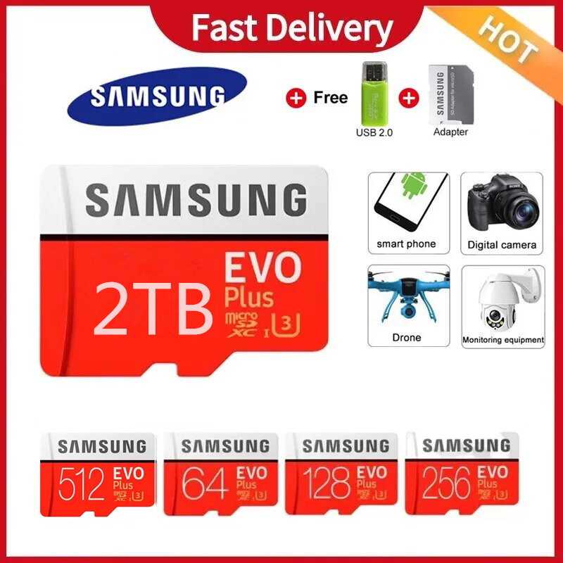 New Samsung EVO Plus 4K U3 Super 2TB Micro SDXC Flash Memory Card With ...