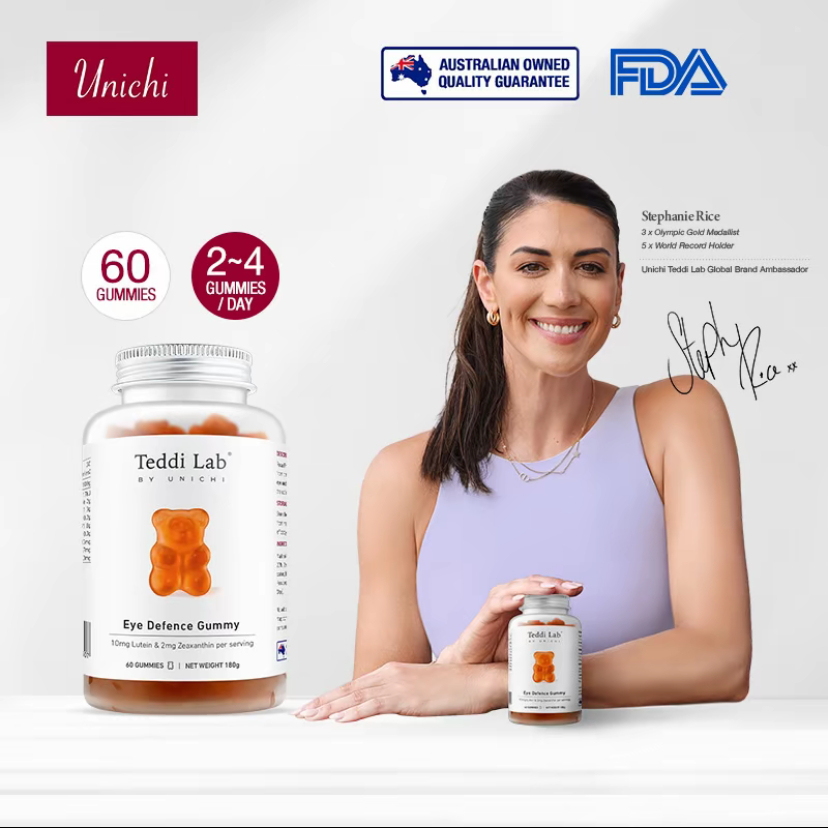 【扫码防伪 正品保证】Unichi Teddi Lab Rose Iron Gummy (60 Gummies) 澳洲 Unichi玫瑰富铁小 ...