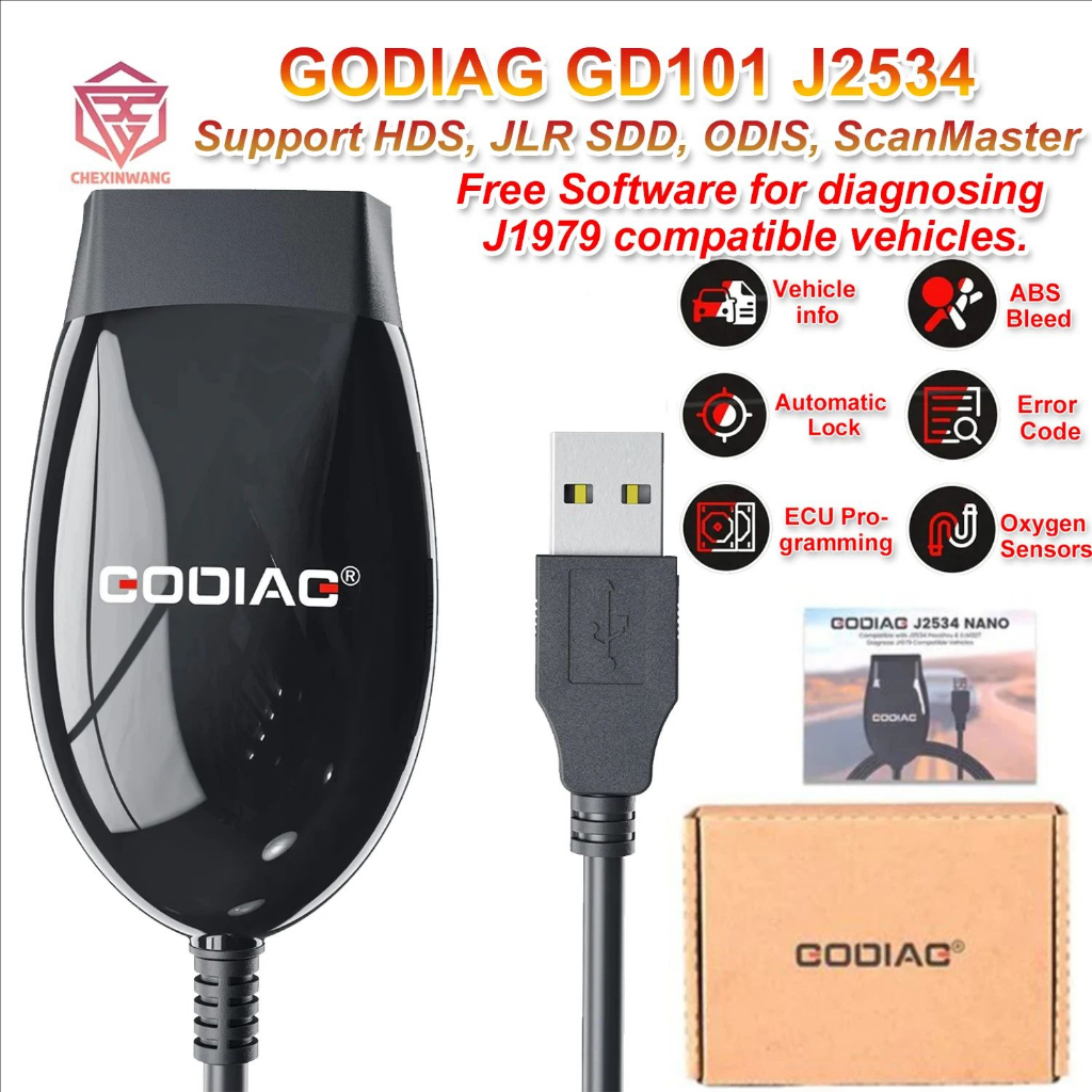 GODIAG GD101 J2534 Compatible with J2534 Passthru & ELM327 Diagnose ...