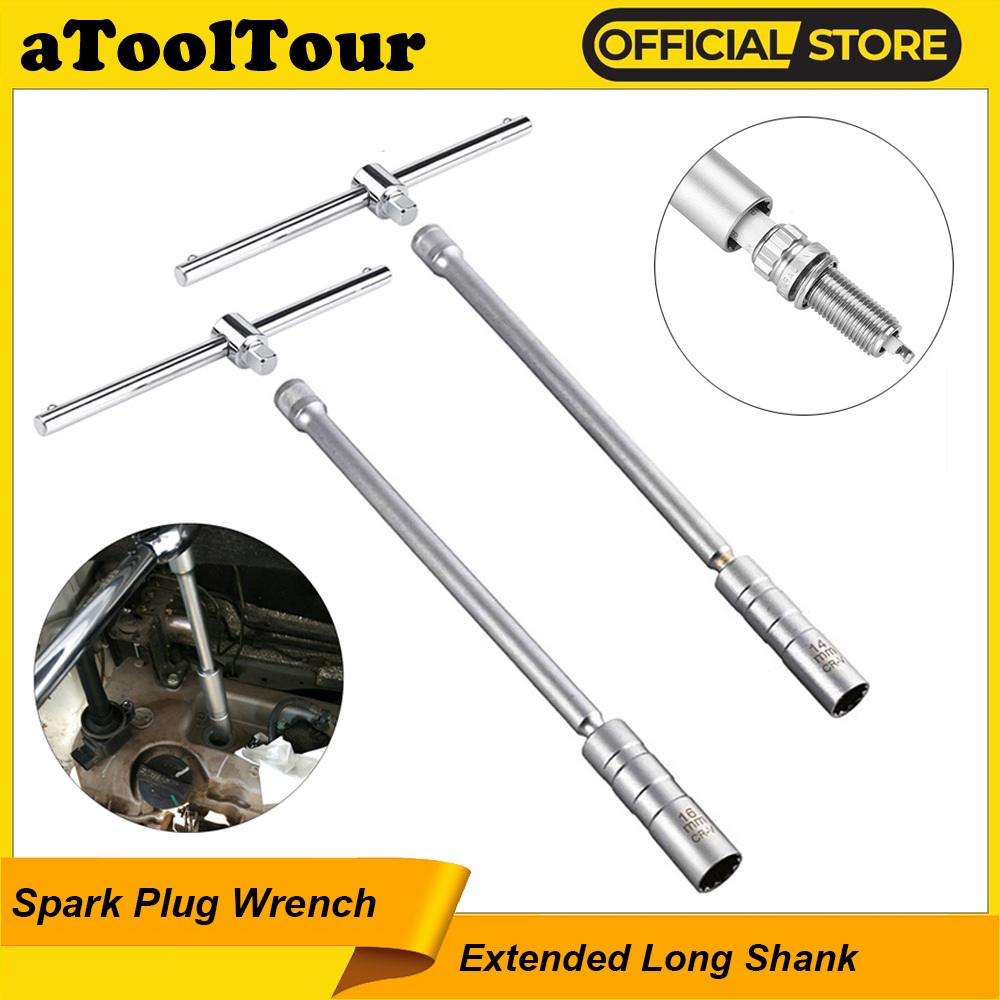 Spark Plug Socket Key Magnetic Tool Wrench Swivel Long Extension ...