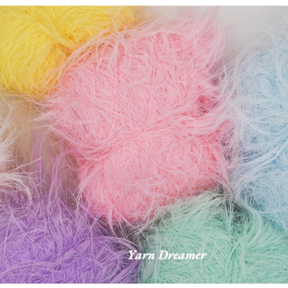 Benang Kait 20 Colors Plush Yarn Crochet Fur Yarn for Crochet Fluffy ...