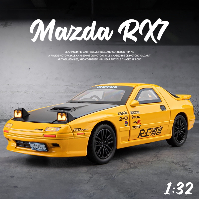 1:32 Mazda RX7 Alloy car model die cast Car Sound Light Car enthusiast ...