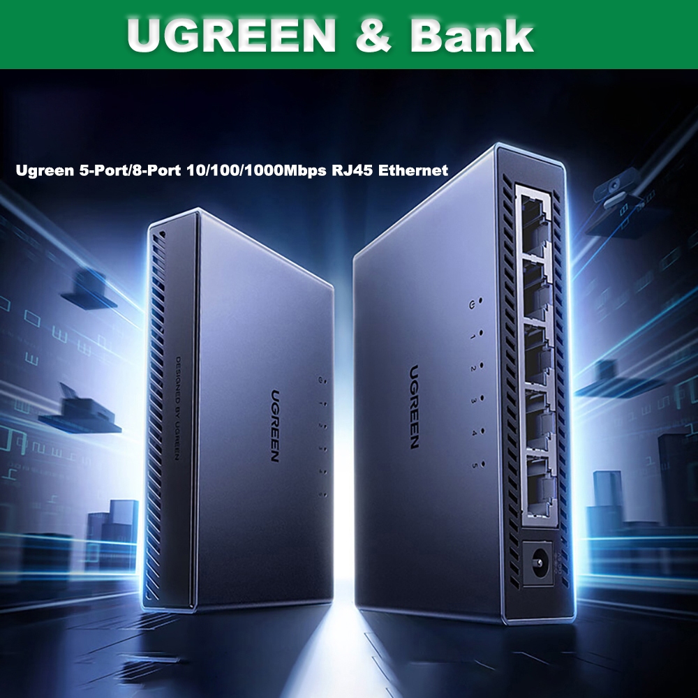 Ugreen 5-Port/8-Port 10/100/1000Mbps RJ45 Ethernet Switch Multi-Gigabit ...