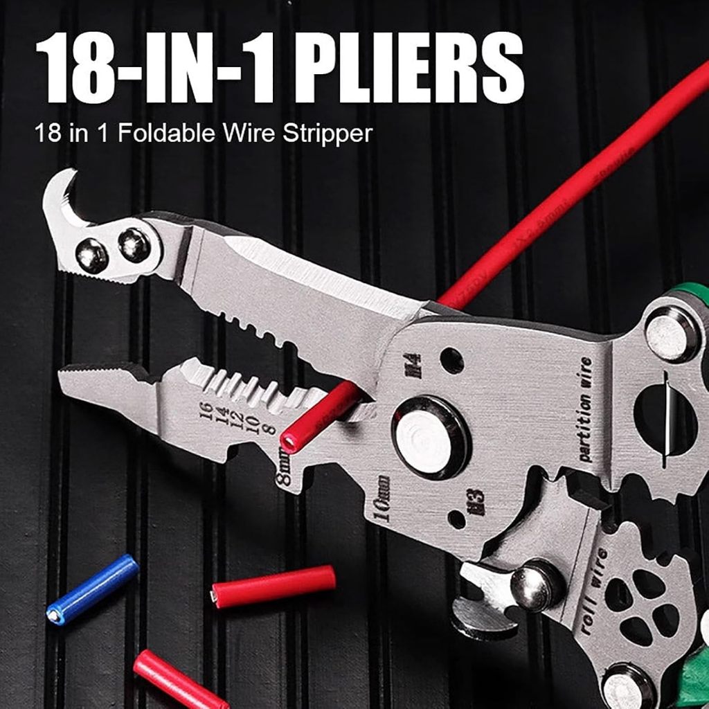 18 in 1 Foldable Wire Stripper,Premium Multi-function Wire Stripping ...
