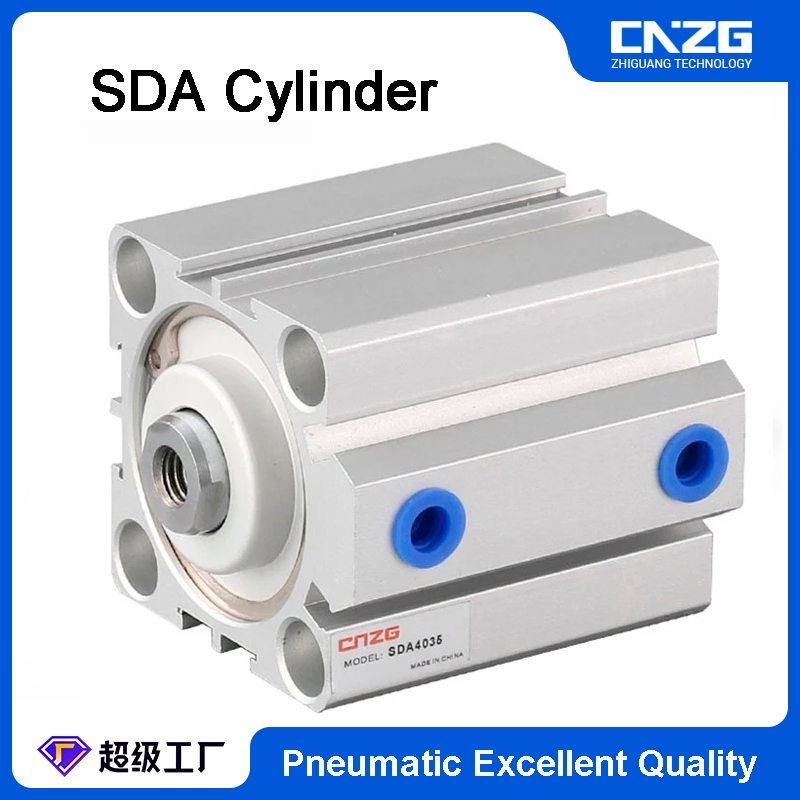 Compact Sda Type Pneumatic Air Cylinder 16 20 25 32 40 50 63mm Bore To ...