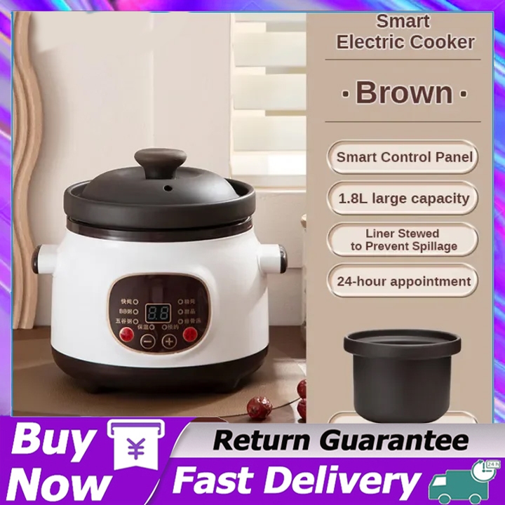 【Malaysia Spot Sale】1.8L/3.8L Smart Electric Stew Pot / Ceramic Soup ...