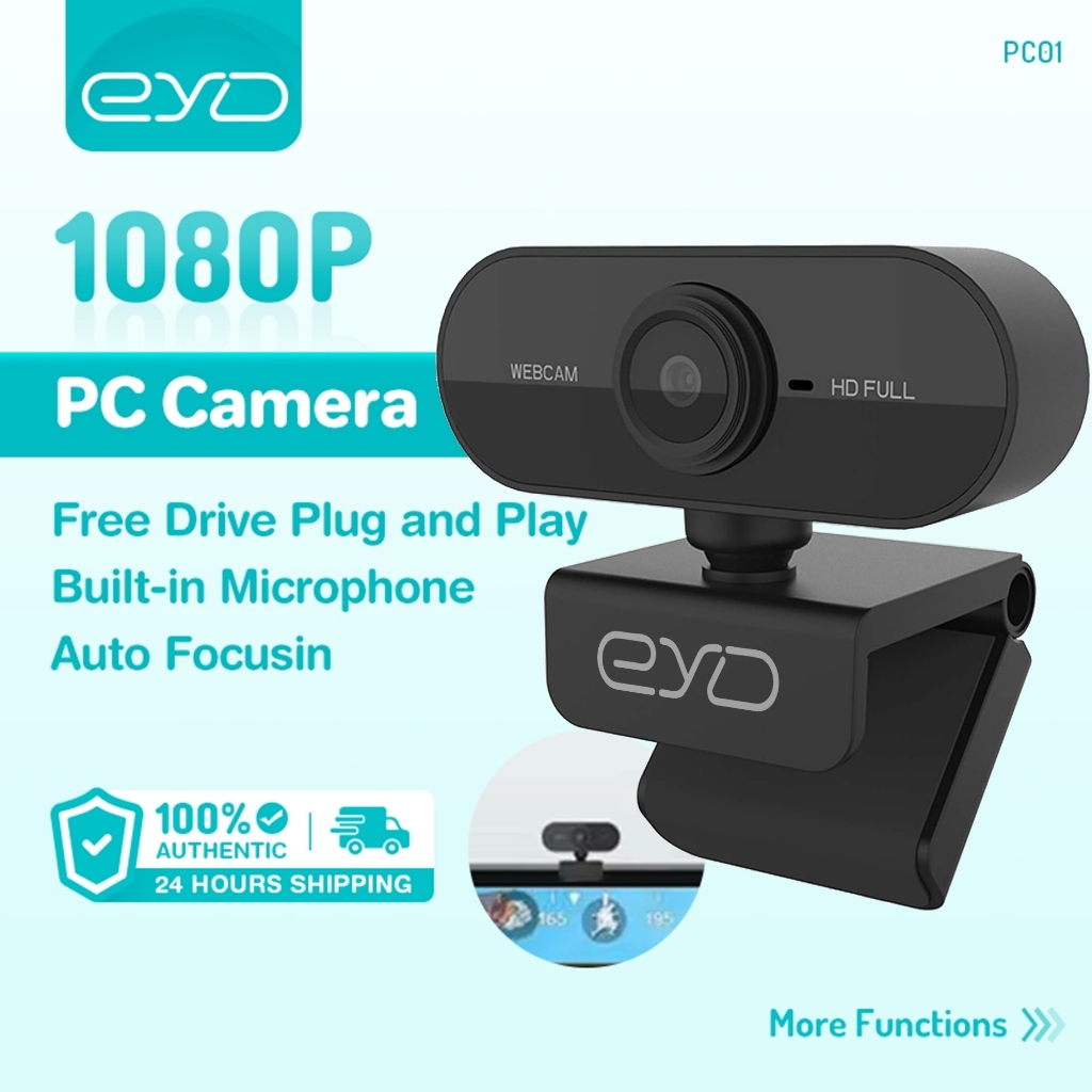 EYD PC01 FULL HD 1080P / 2K Webcam Web Camera with Microphone 360 ...