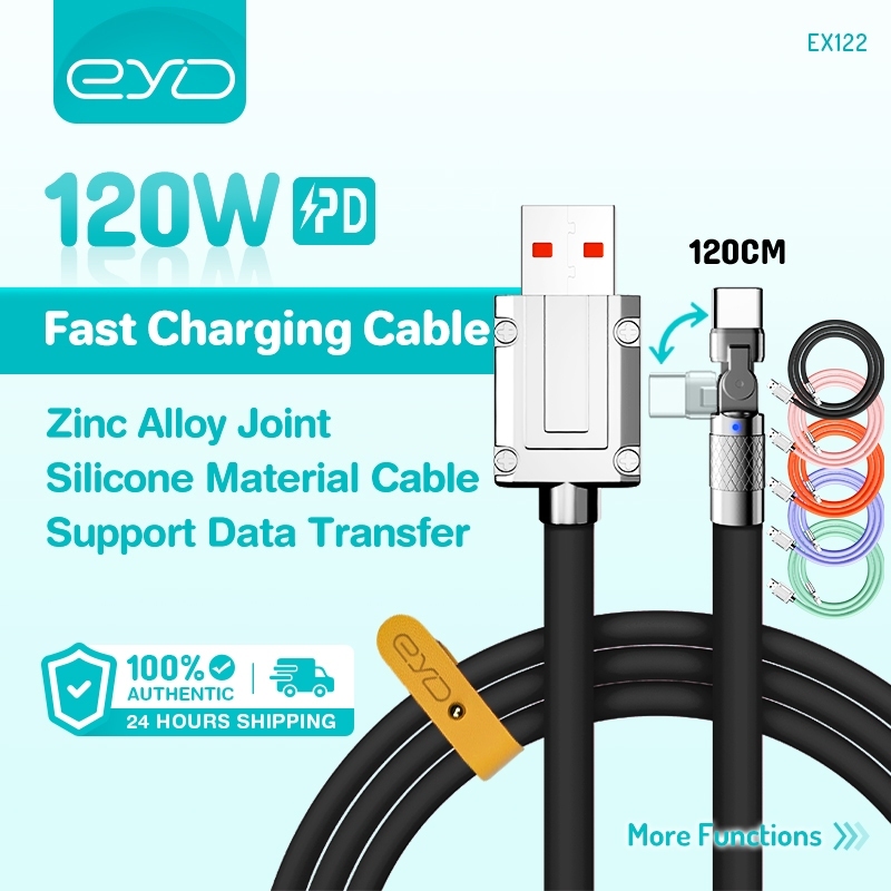 EYD EX122 New 180 Rotating 6A Line 120W Super Fast Charge Game Type C ...