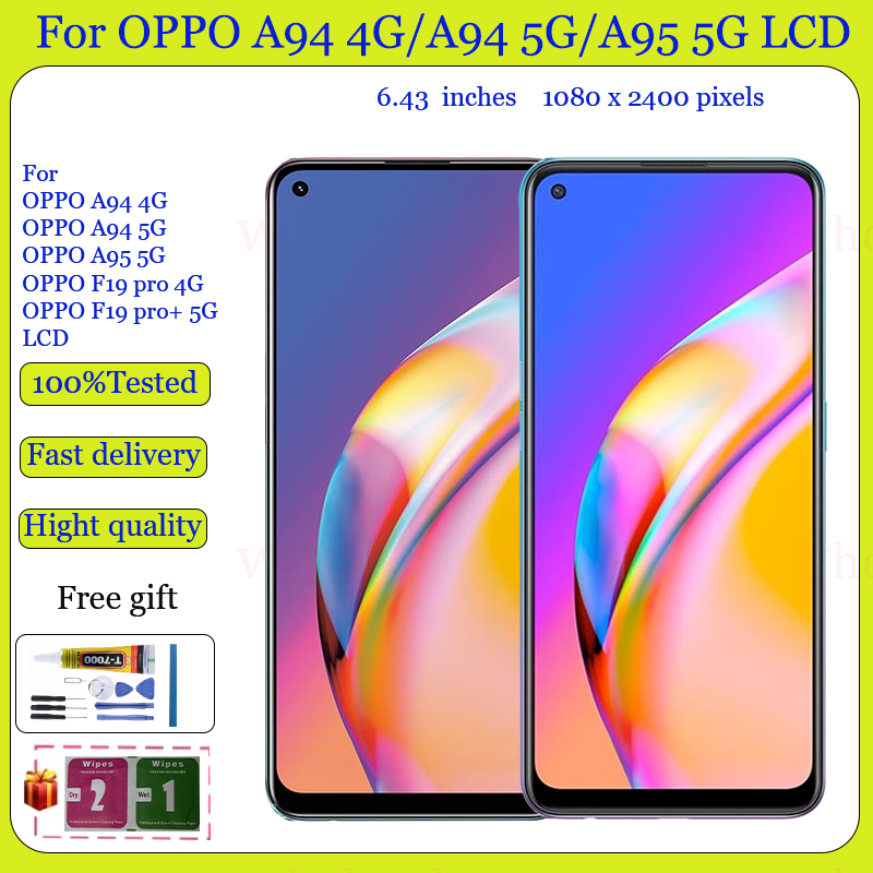 Original For OPPO A94 4G A95 4G A95 5G F19 pro 4G LCD screen touch screen assembly replacement ...