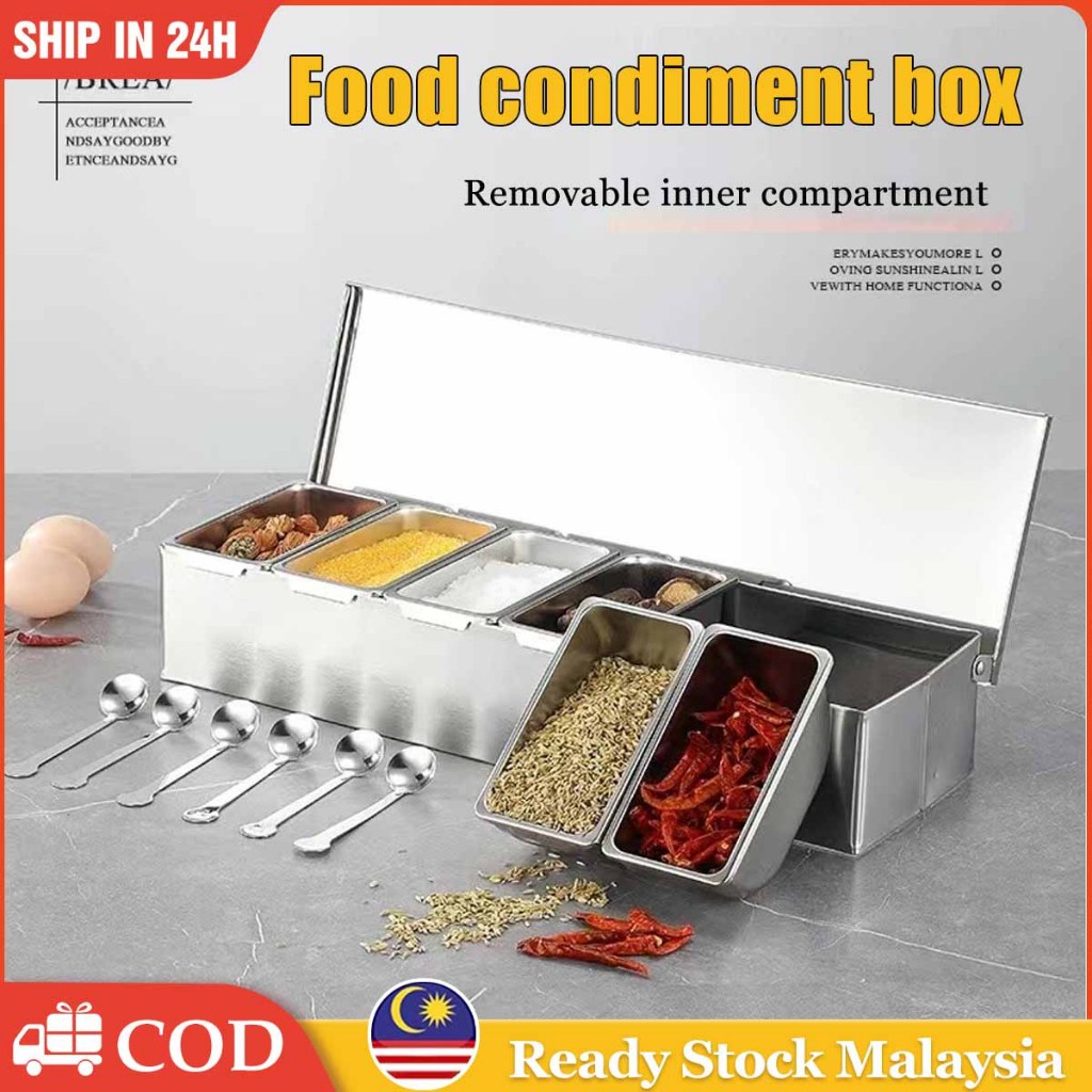 📣LOWEST PRICE📣 304 Stainless Steel Western Food Square Seasoning Box ...