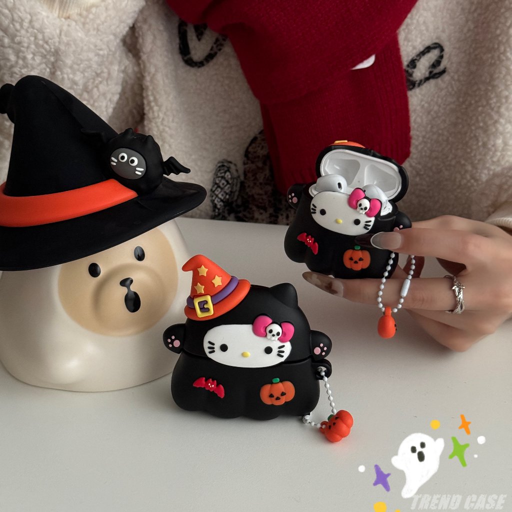 Cartoon Halloween Hello Kitty Soft Earphone Case for Apple AirPods 2 3 ...