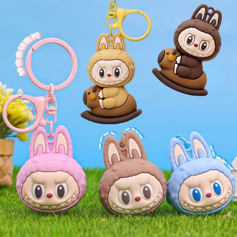 The Monsters Labubu Cartoon Keychain Bag Pendant Decoration Key Ring ...