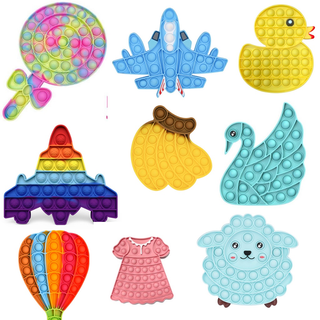 Rainbow Pop It Fidget Toys Push Bubble Fun Game Toy for Classroom ...