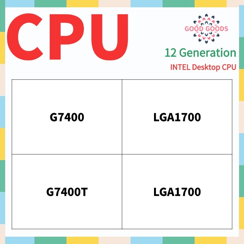 G7400 G7400T 12th generation INTEL Pentium Gold Desktop CPU LGA1700 | Shopee Malaysia