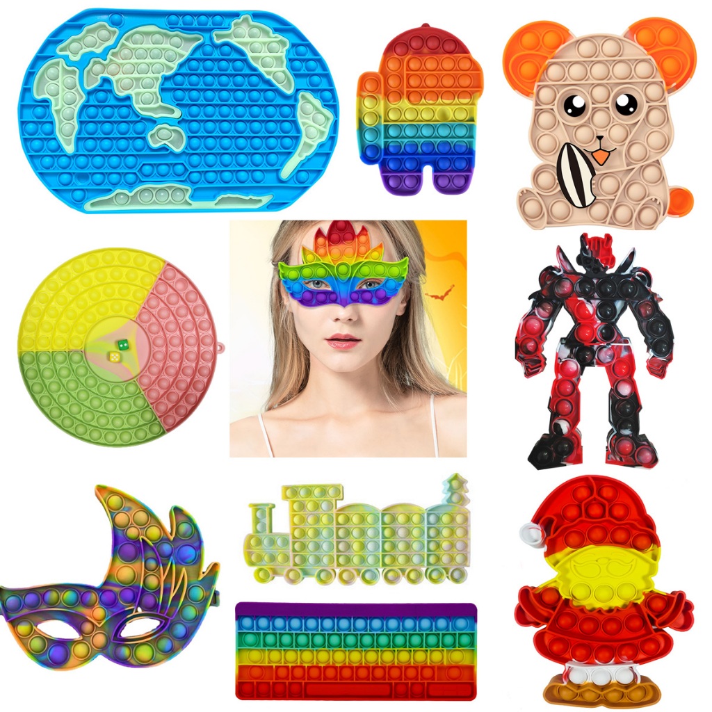 Jumbo Pop It Fidget Toy Among Us Keyboard Train Big size Bubbles Push ...