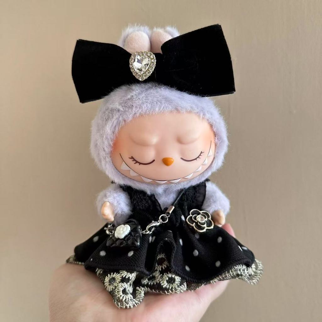 17cm Labubu Clothes Labubu Doll Chanel Style Clothes Skirt Suit ...