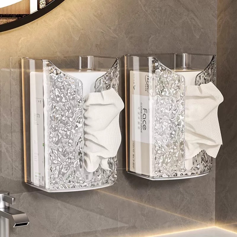 Water Ripple Transparent Tissue Box Wall Mounted Kleenex Wash towel ...