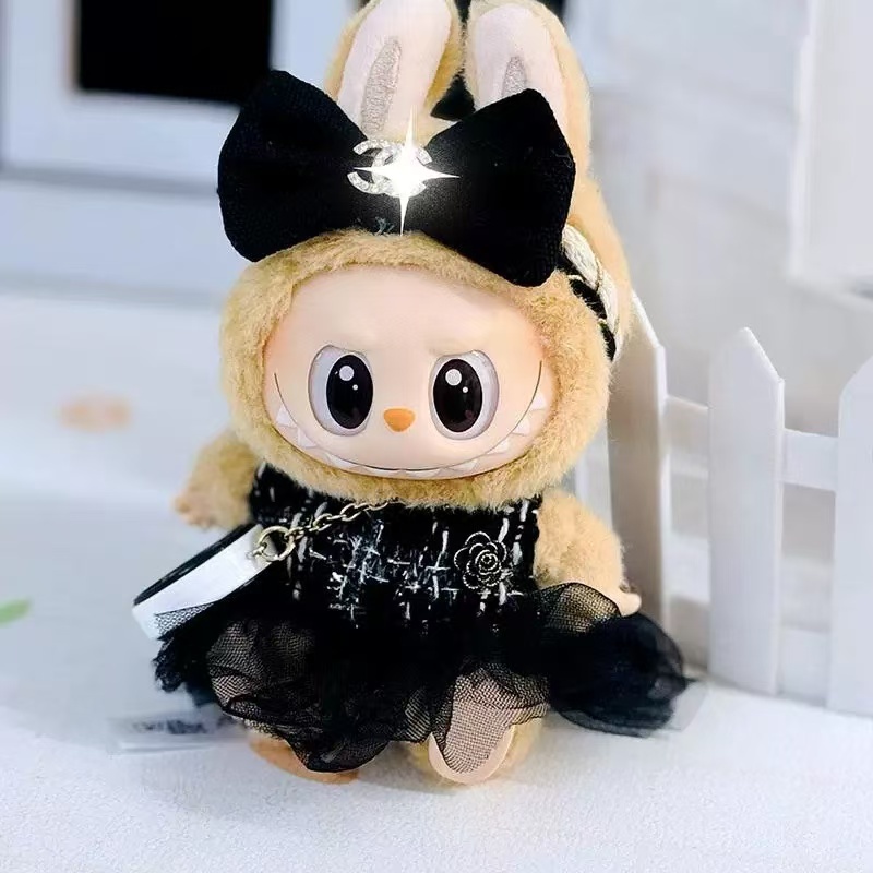 17cm Labubu Clothes Chanel Style Skirt Labubu Doll Pendant Baby Clothes ...